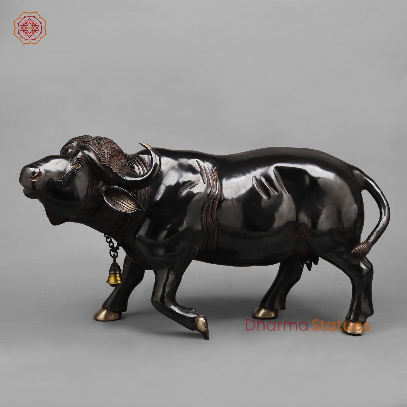 Brass Standing Buffalo, Deep Black finish 23” – Dharma Statues