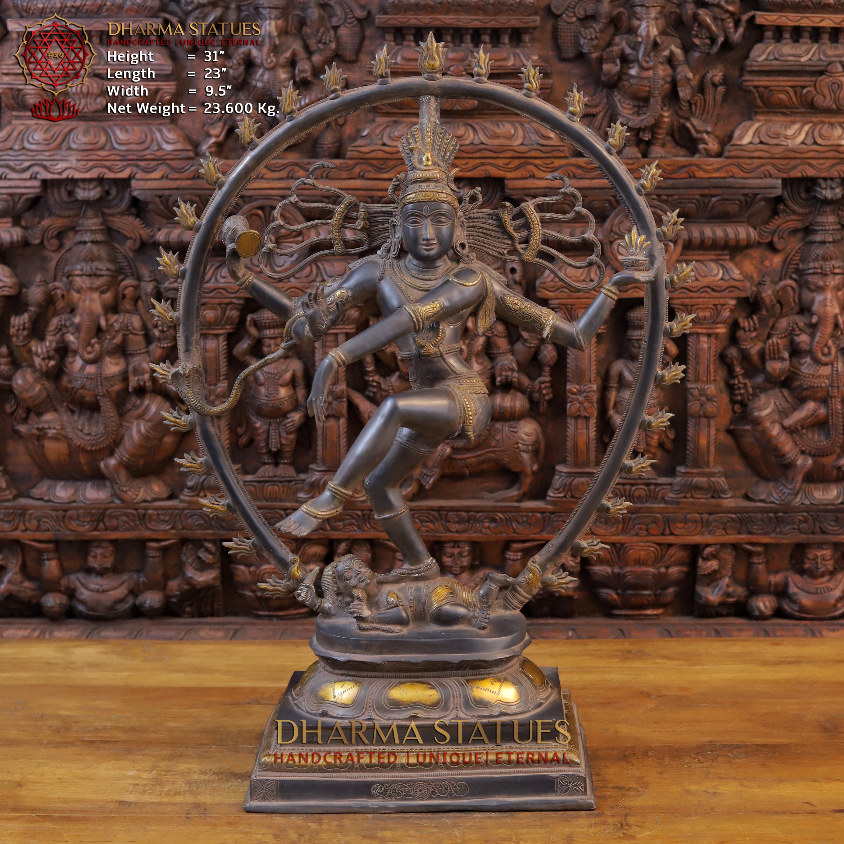 Brass Nataraja, Dancing Shiva, Copper Finish, 31" – Dharma Statues