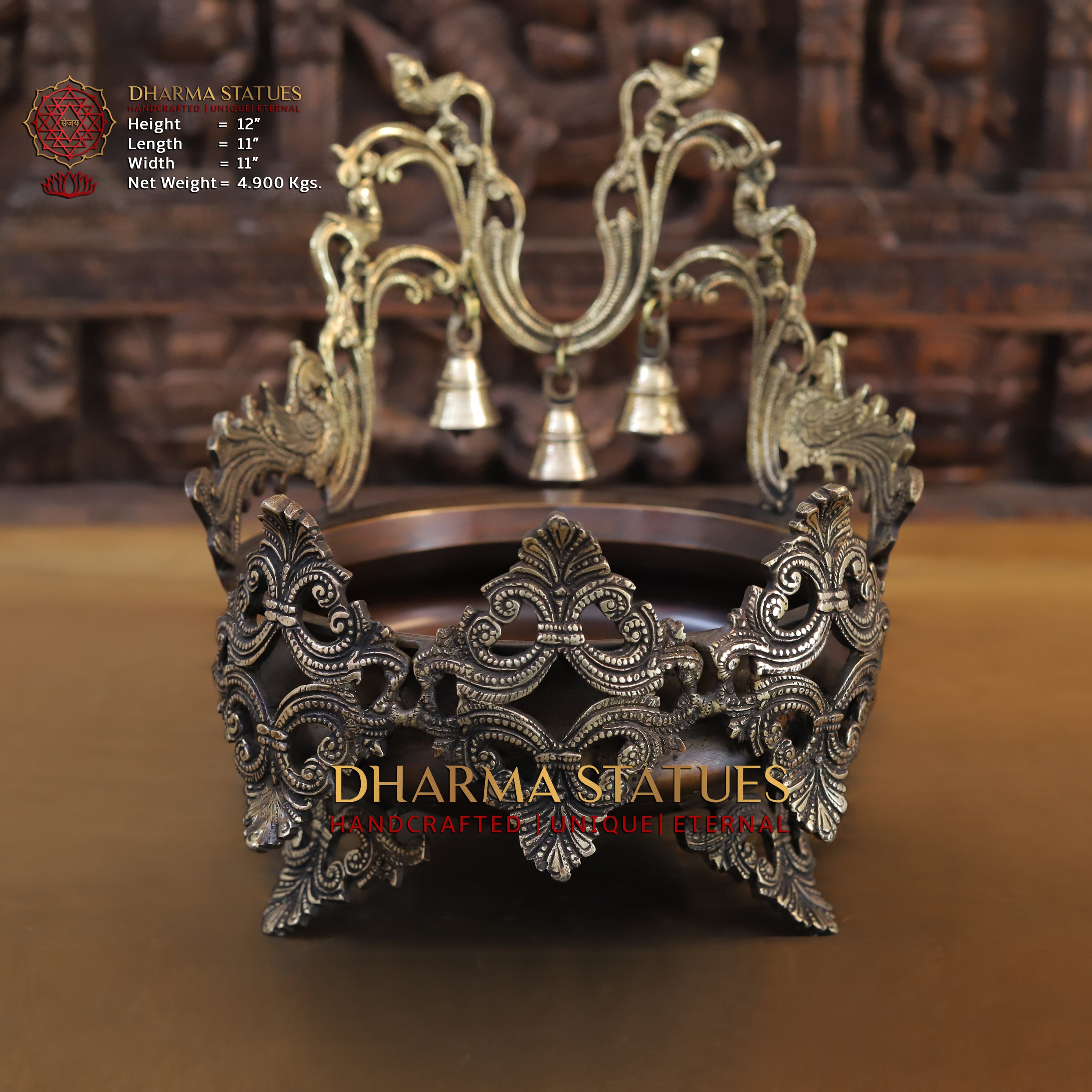 Brass Urli, Golden & Copper Finish, 12" – Dharma Statues