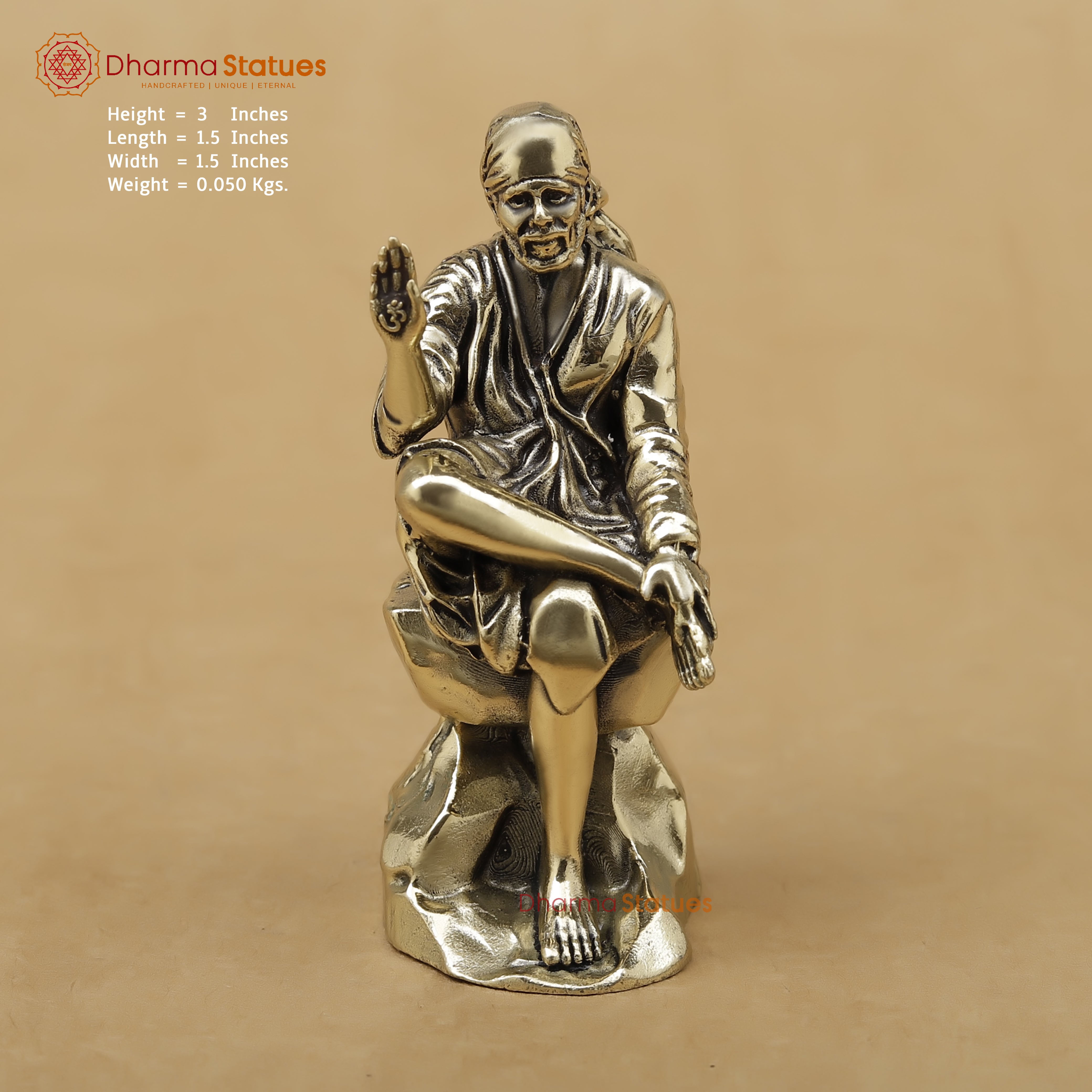 Brass Sai Baba Fine, 3" – Dharma Statues