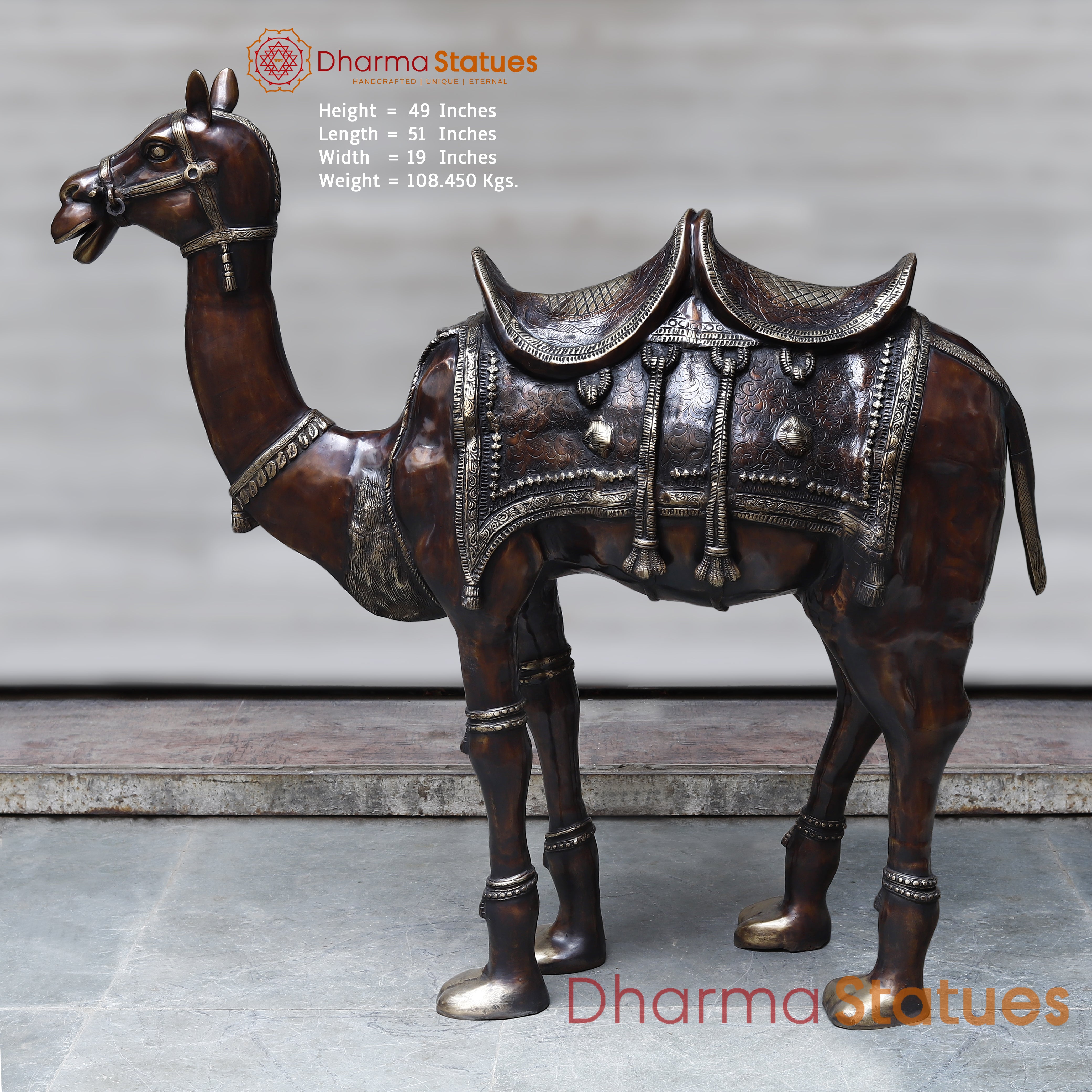 Brass Camel, Copper & Golden Finish, 49" – Dharma Statues
