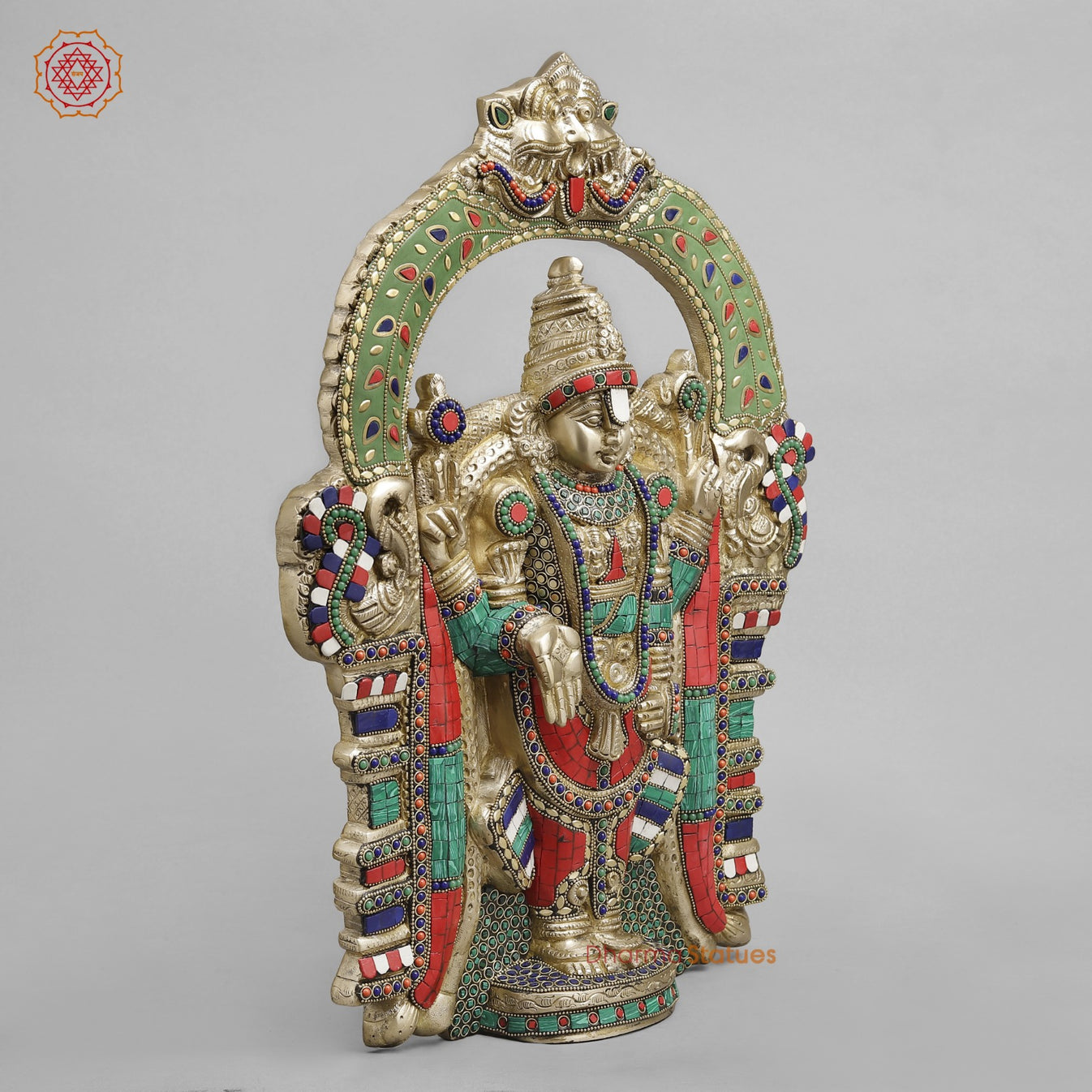 Brass Tirupati Balaji wall Hanging Plate, Fine stone work 20” – Dharma ...