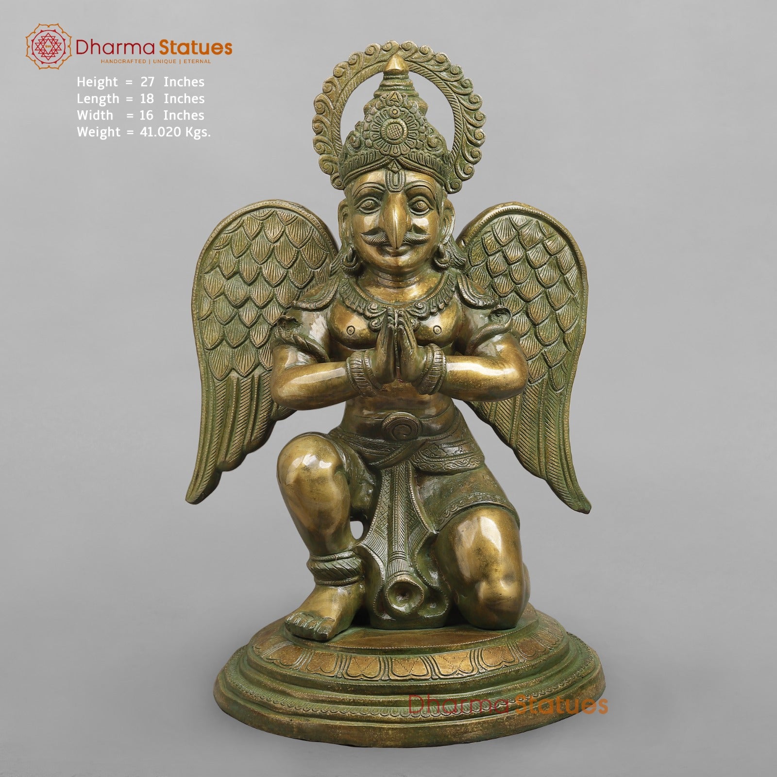 Brass Garuda Seated Fine, Patina Finish 27” – Dharma Statues