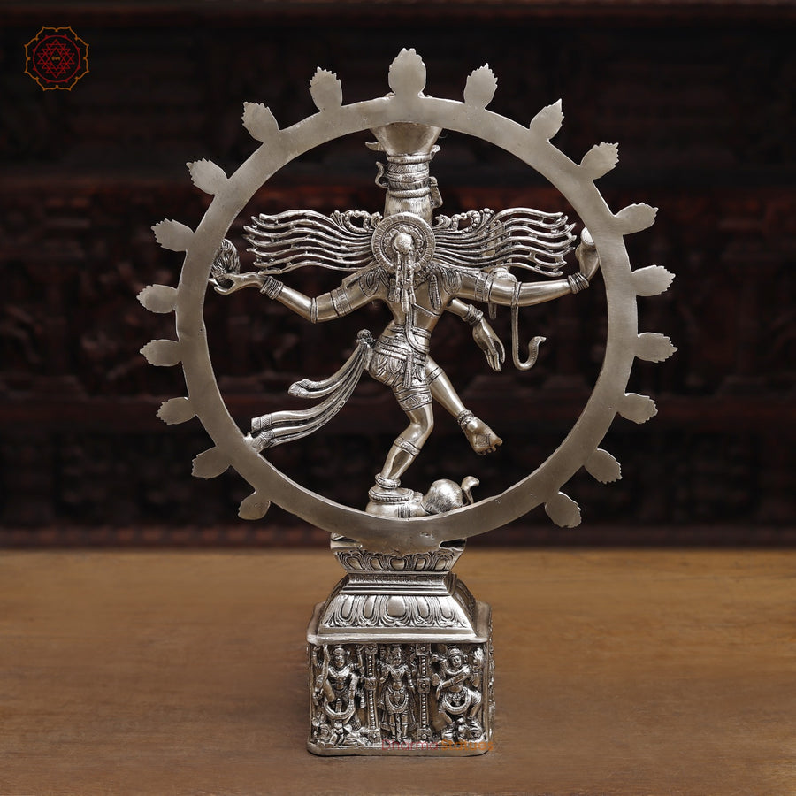 Buy Exquisite Brass Natraj Statue | Silver Finish Dancing Shiva ...